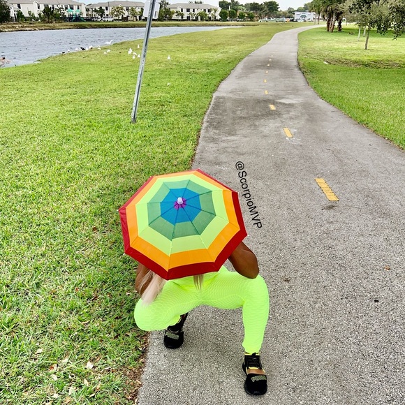 Accessories | Unique Outdoor Foldable Sun Rainbow Umbrella Hat | Poshmark